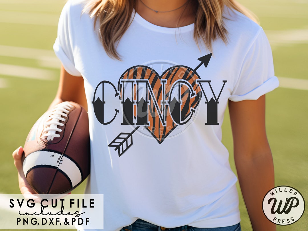 Cincy Football Svg Cincinnati Svg Retro Tattoo Png Dxf - Etsy