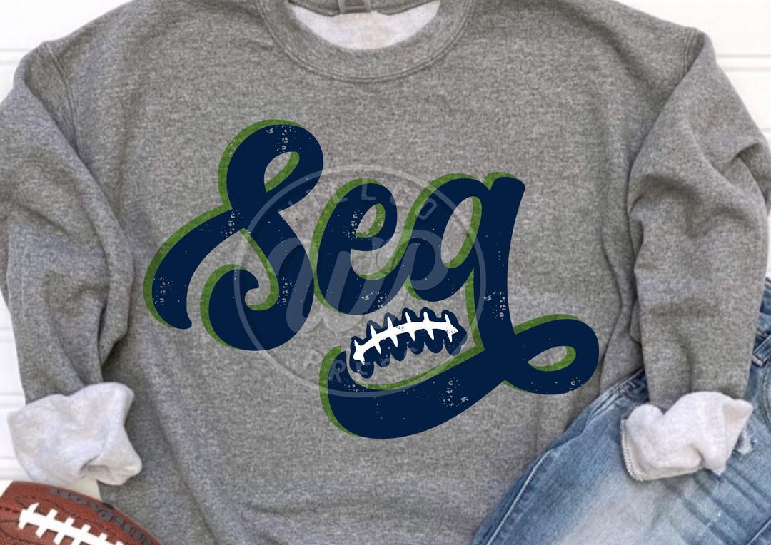 Sea Grunge Football, Seattle Svg, Retro Grunge, Dxf for Silhouhette ...