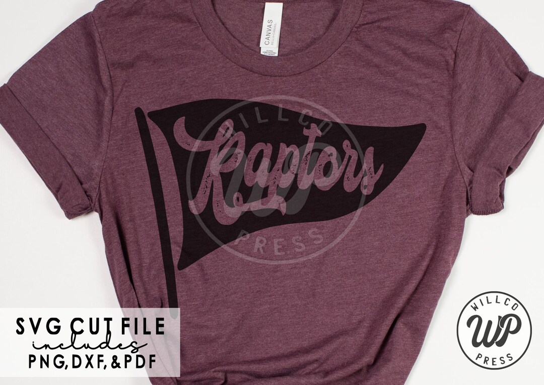 Raptors Pennant Svg, Team Flag Svg, Vintage Football Svg, Digital ...