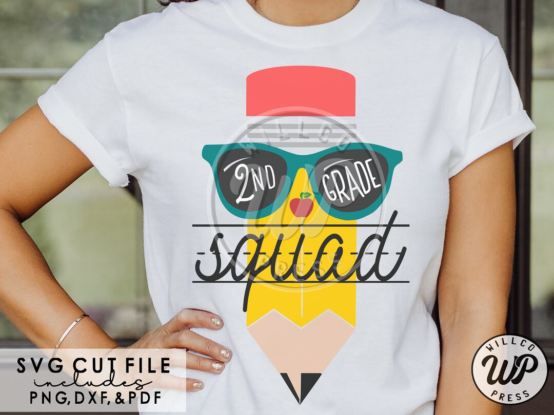 2nd Grade Squad, Teacher Svg, Teacher Crew Shirts, Second Grade Team ...