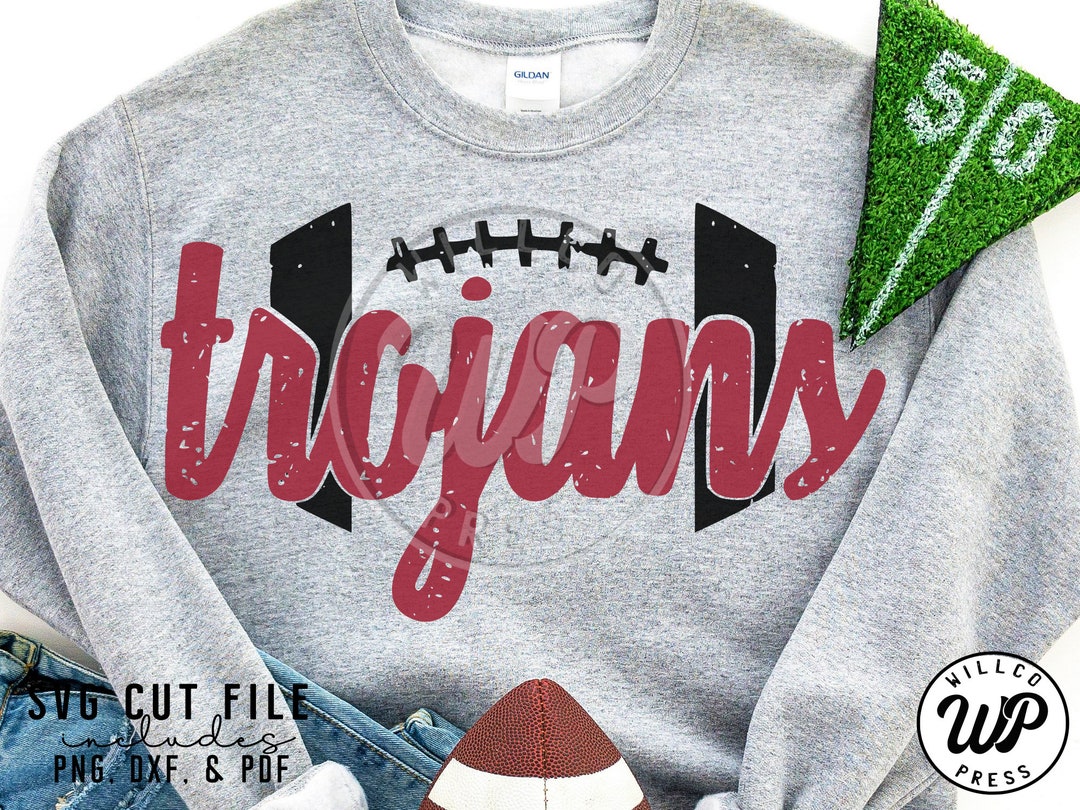 Trojans SVG, Football Svg, DXF, PNG, Grunge Distressed, Svg Files for ...