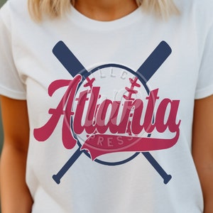 Retro Baseball Svg, Atlanta Png, Dtf Image, Digital Download, Clipart ...