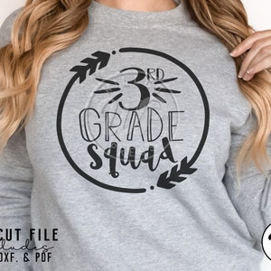 3rd Grade Squad, Teacher Svg, Third Grade Teachers, Png, Dxf, Svg Files ...