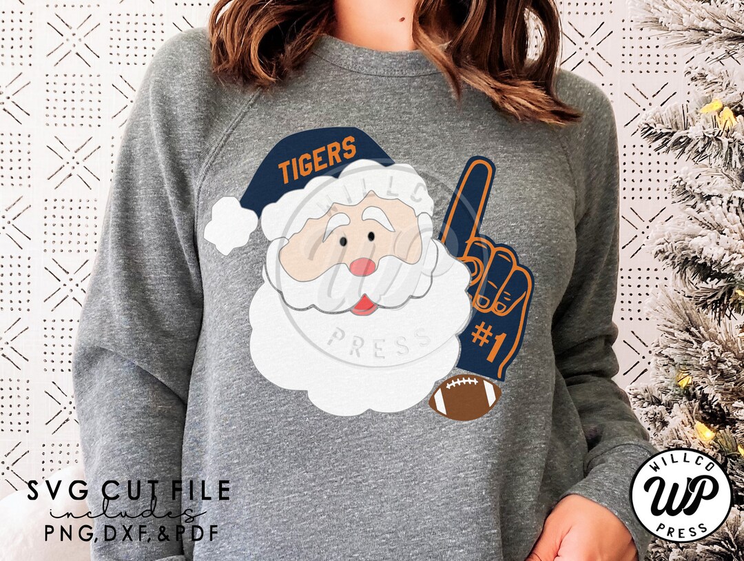 Football Santa Svg, Tigers Svg, Christmas Svgs, Png, Dxf, Pdf ...
