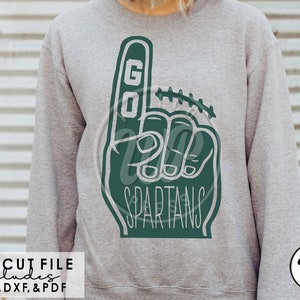 Go Spartans Svg, Spartans Football, Fan Foam Finger, Dxf, Png, Svg ...
