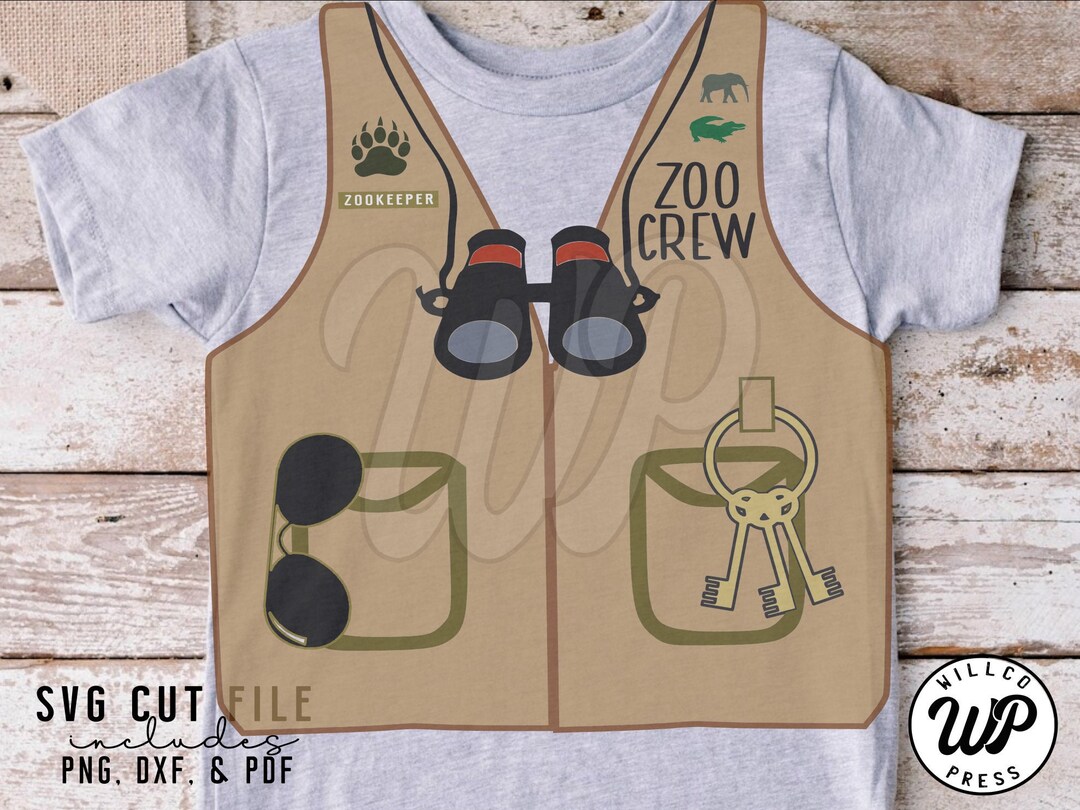 Zoo Crew Svg, Zookeeper Vest, Safari Party, Costume, Png, Dxf, Svg ...