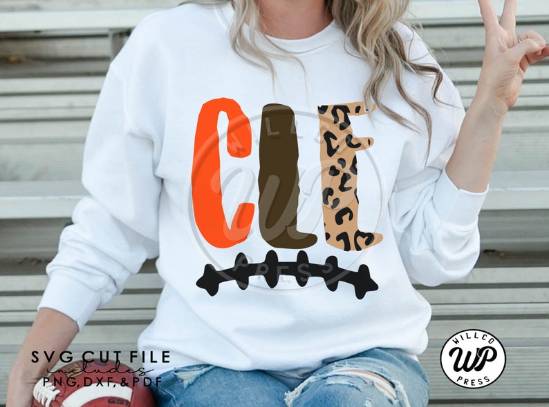 CLE Football Svg Cleveland Airport Code Cheetah Print High - Etsy