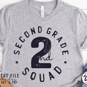 2nd Grade Squad, Teacher Svg, Second Grade Svg, Grunge Distressed, Png ...