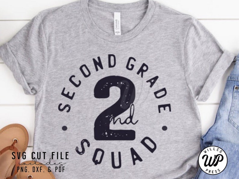 2nd Grade Squad, Teacher Svg, Second Grade Svg, Grunge Distressed, Png ...