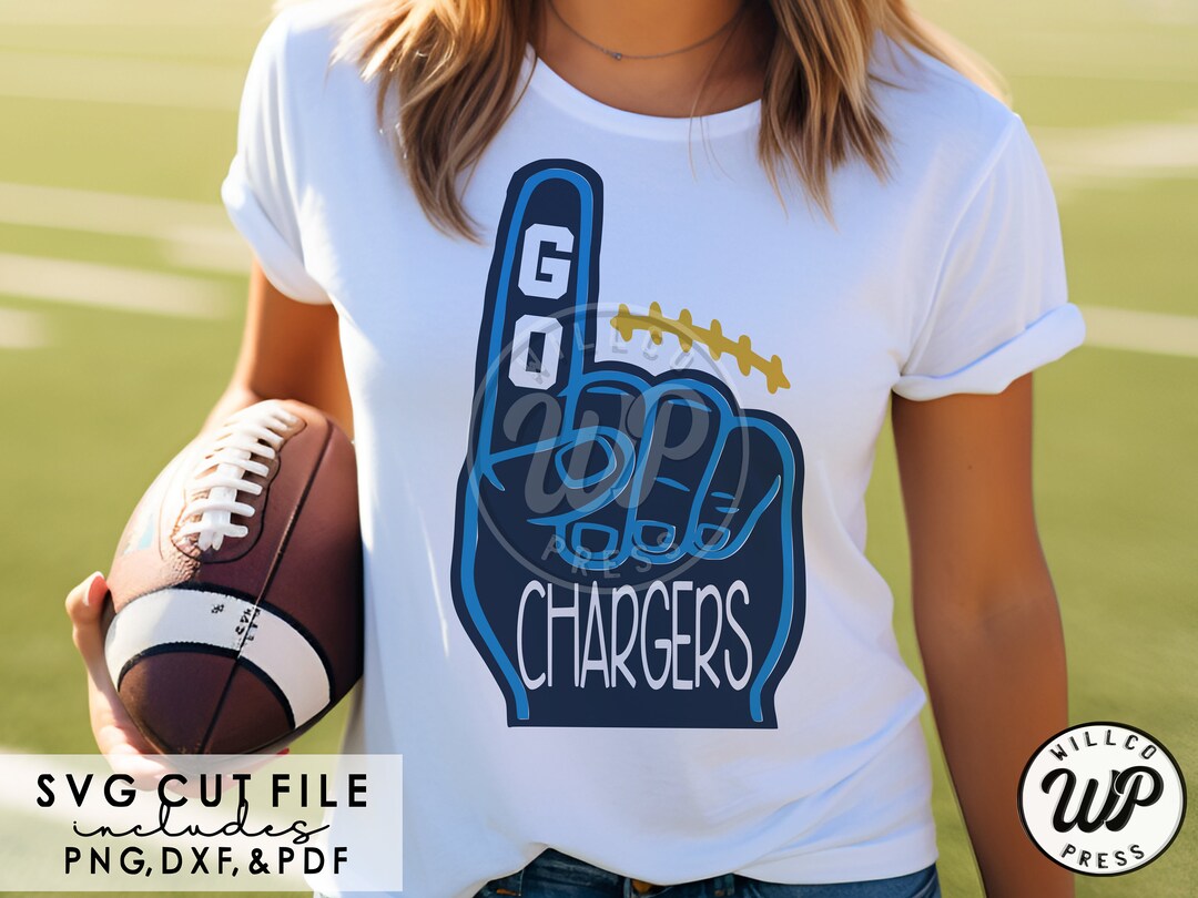 Go Chargers Svg, Foam Finger Svg, Cute Football Svg, Dxf for Silouhette ...