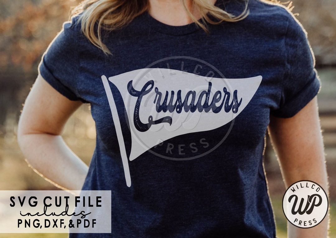 Crusaders Pennant Svg, Team Flag Svg, Retro Football Svg, Digital Download, Png Clipart, Dxf for ...