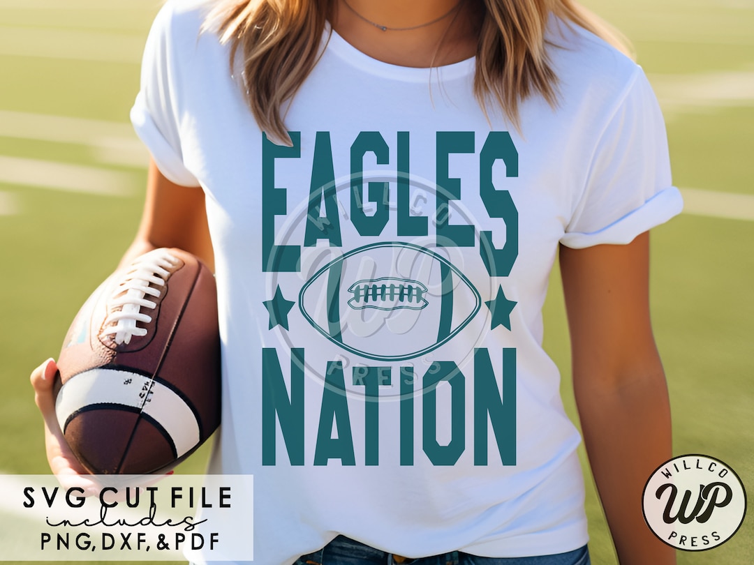 Eagles Nation Svg, Football Clipart, Transparent Png, Dtf Printing, Dxf ...
