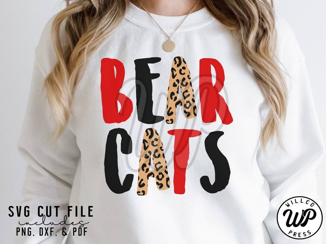 Bearcats Svg, Cheetah Print, Dxf, Png, Instant Download, Digital Cut ...