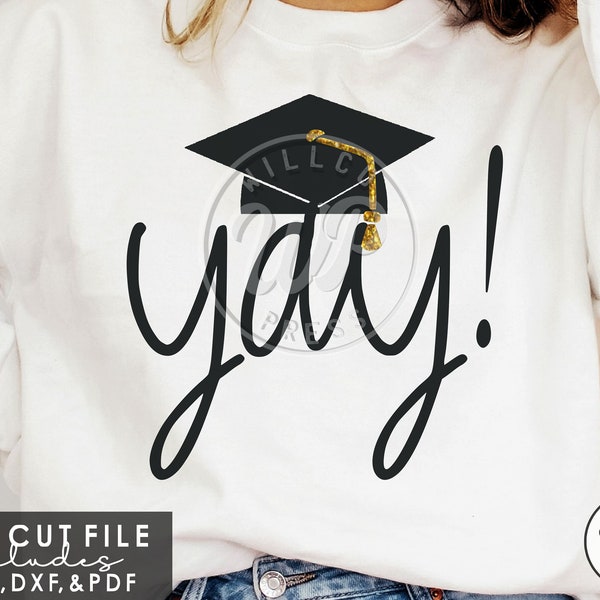 Yay Grad Cap Svg - Etsy
