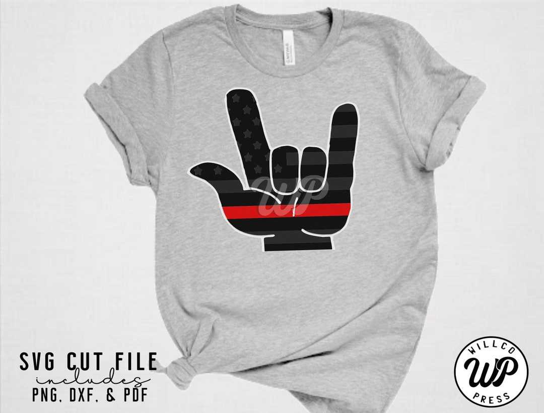 Love Firefighter Svg, Sign Language, Png, Dxf, Svg Files for Cricut ...