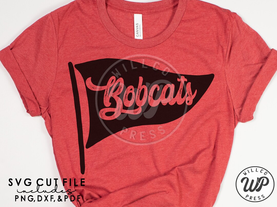 Bobcats Pennant Svg, Team Flag Svg, Vintage Football Svg, Digital ...