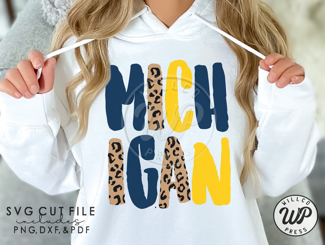 Michigan Graffiti Svg Cheetah Print Svg Files for Cricut - Etsy
