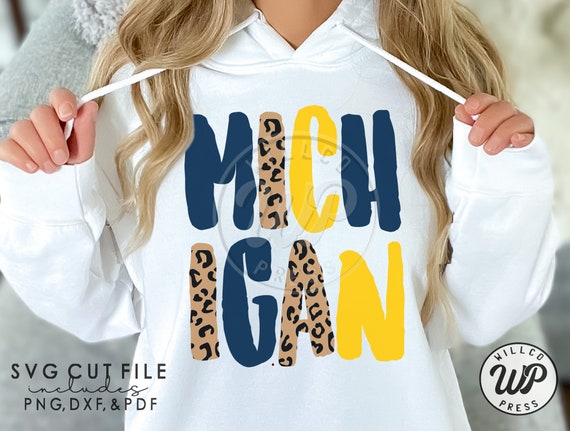 Michigan Graffiti Svg Cheetah Print Svg Files for Cricut - Etsy