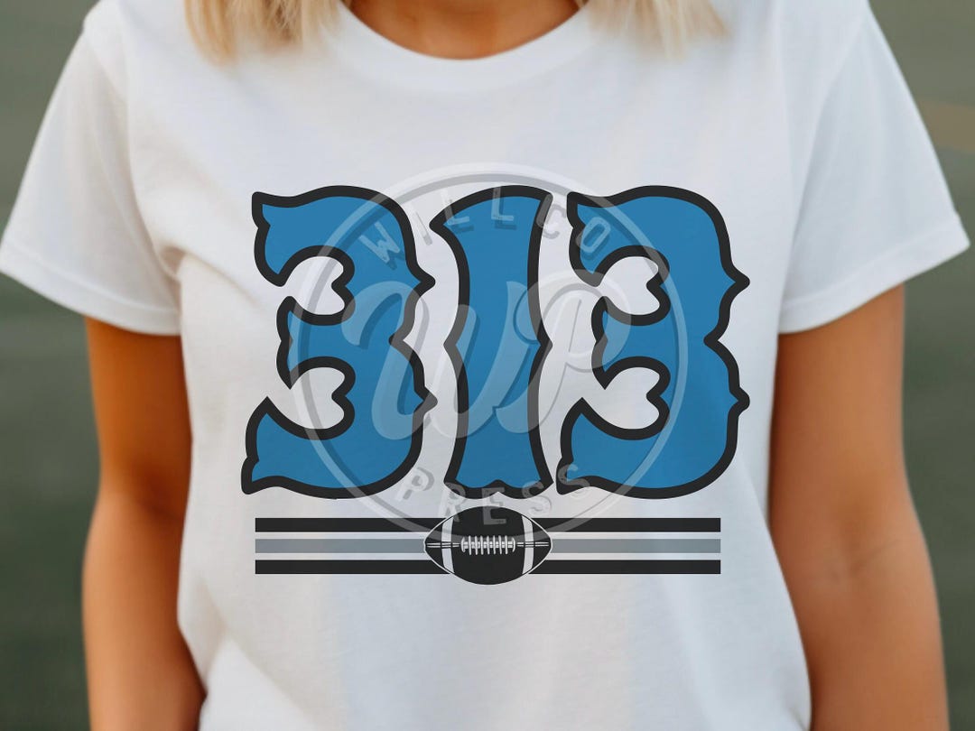 313 Football Png, Detroit Svg, 300 Dpi Clipart, Michigan Area Code, Dtf ...