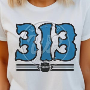 313 Football Png, Detroit Svg, 300 Dpi Clipart, Michigan Area Code, Dtf ...