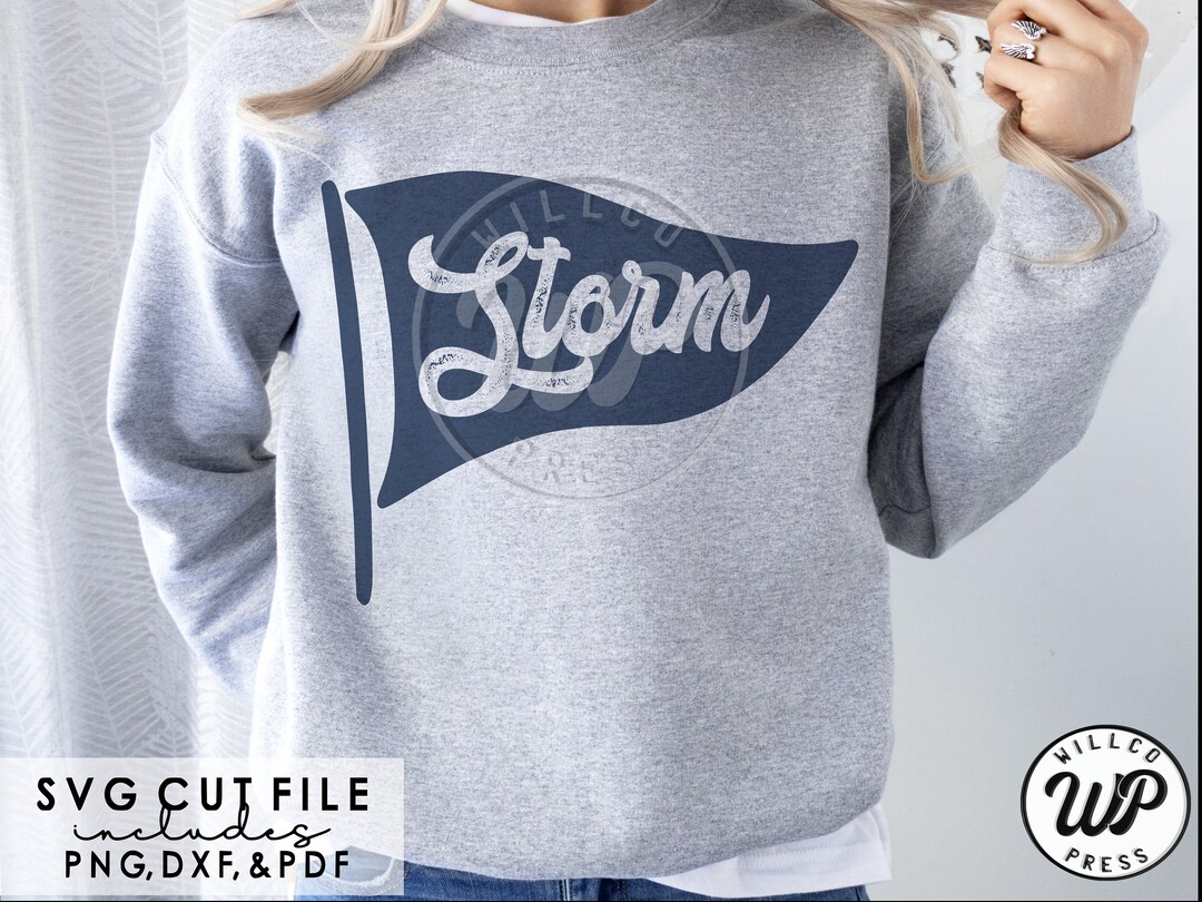 Storm Pennant Svg, Team Flag Svg, Mascot Clipart, Digital Download ...