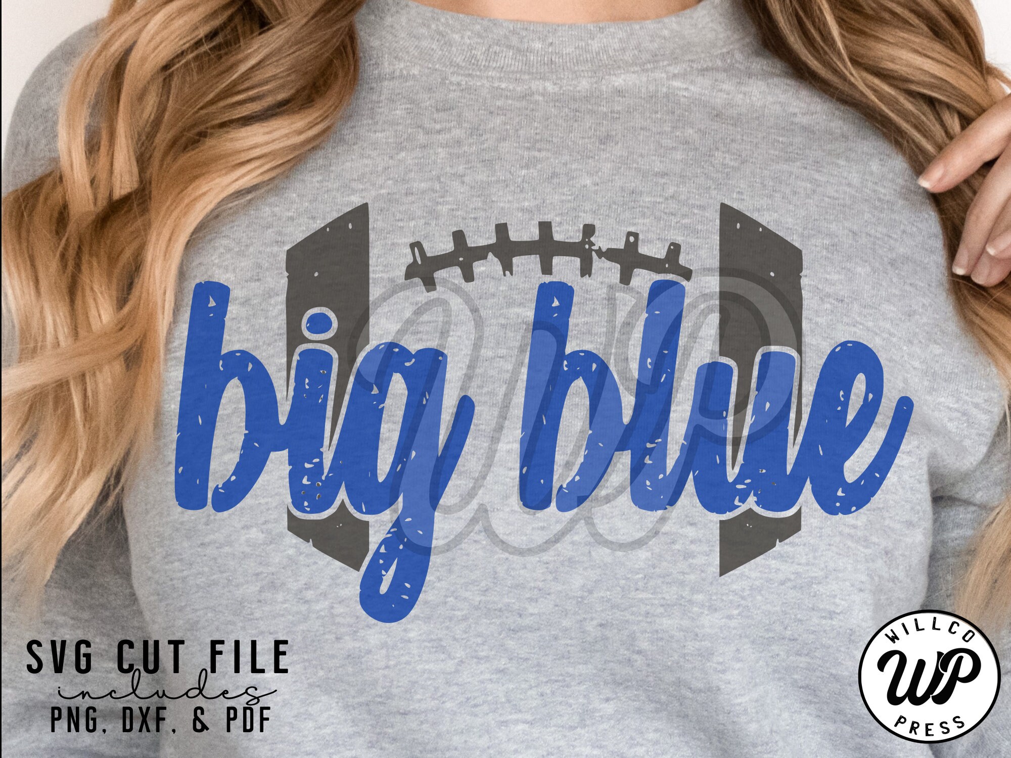Big Blue SVG Football Svg DXF PNG Grunge Distressed Svg - Etsy