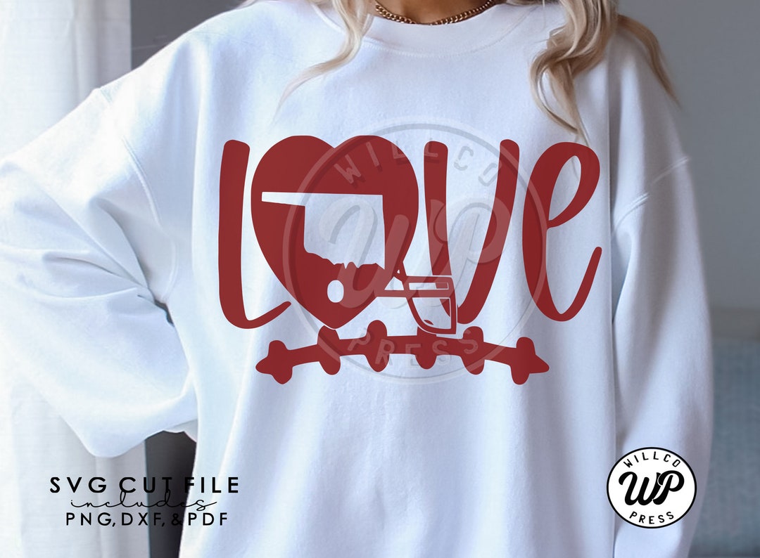 Oklahoma Love Svg, Football Svg, Heart Helmet, Png, Dxf, Svg Files for ...