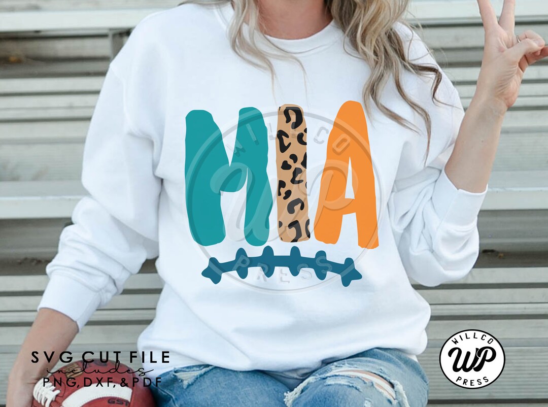 MIA Football Svg, Miami Airport Code, Cheetah Print, High Resolution ...
