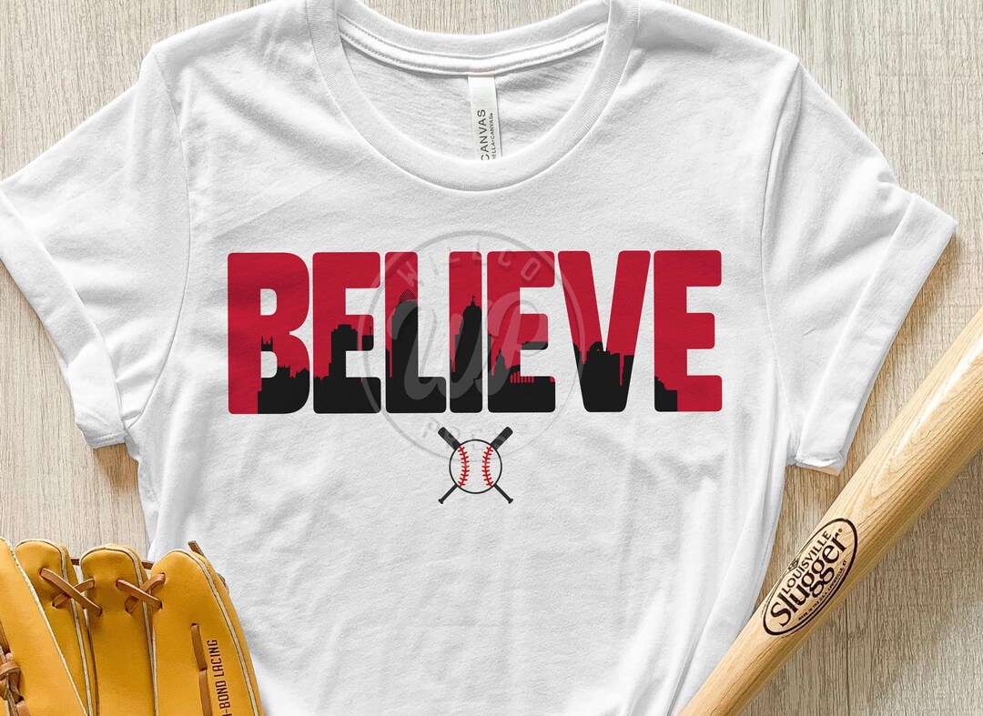 Cincy Believe Png | Baseball Svg File, Cincinnati Skyline, Dtf Transfer ...