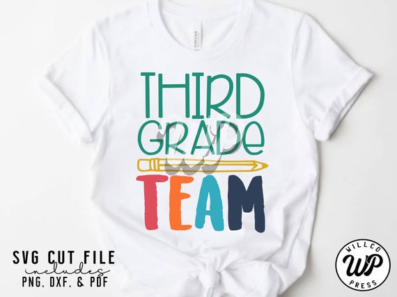 Third Grade Team 3rd Grade Teacher SVG Files for Cricut | Etsy