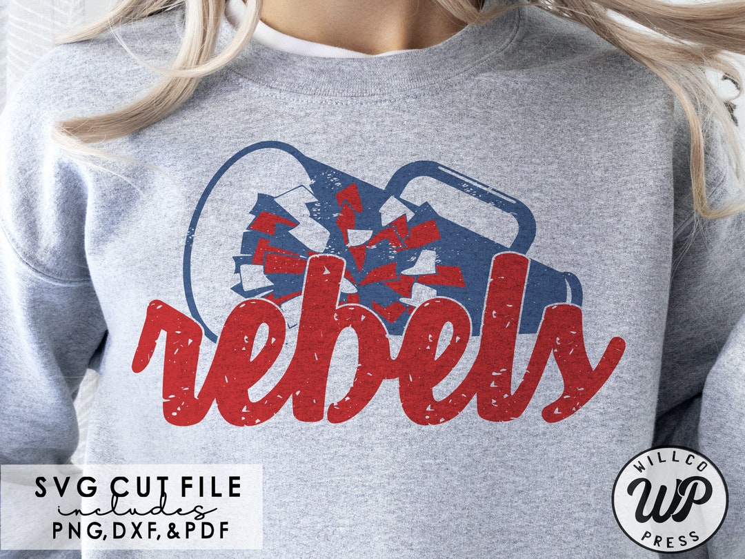 Rebels Cheer Png, Grunge Cheerleader Svg, Svg Files for Cricut, Digital ...