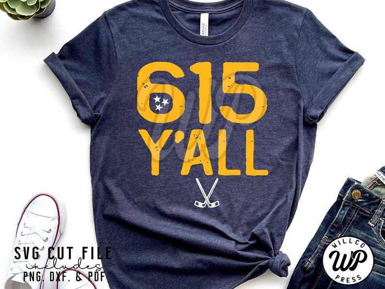 615 Yall Svg Nashville Hockey Png Dxf Svg Files for | Etsy