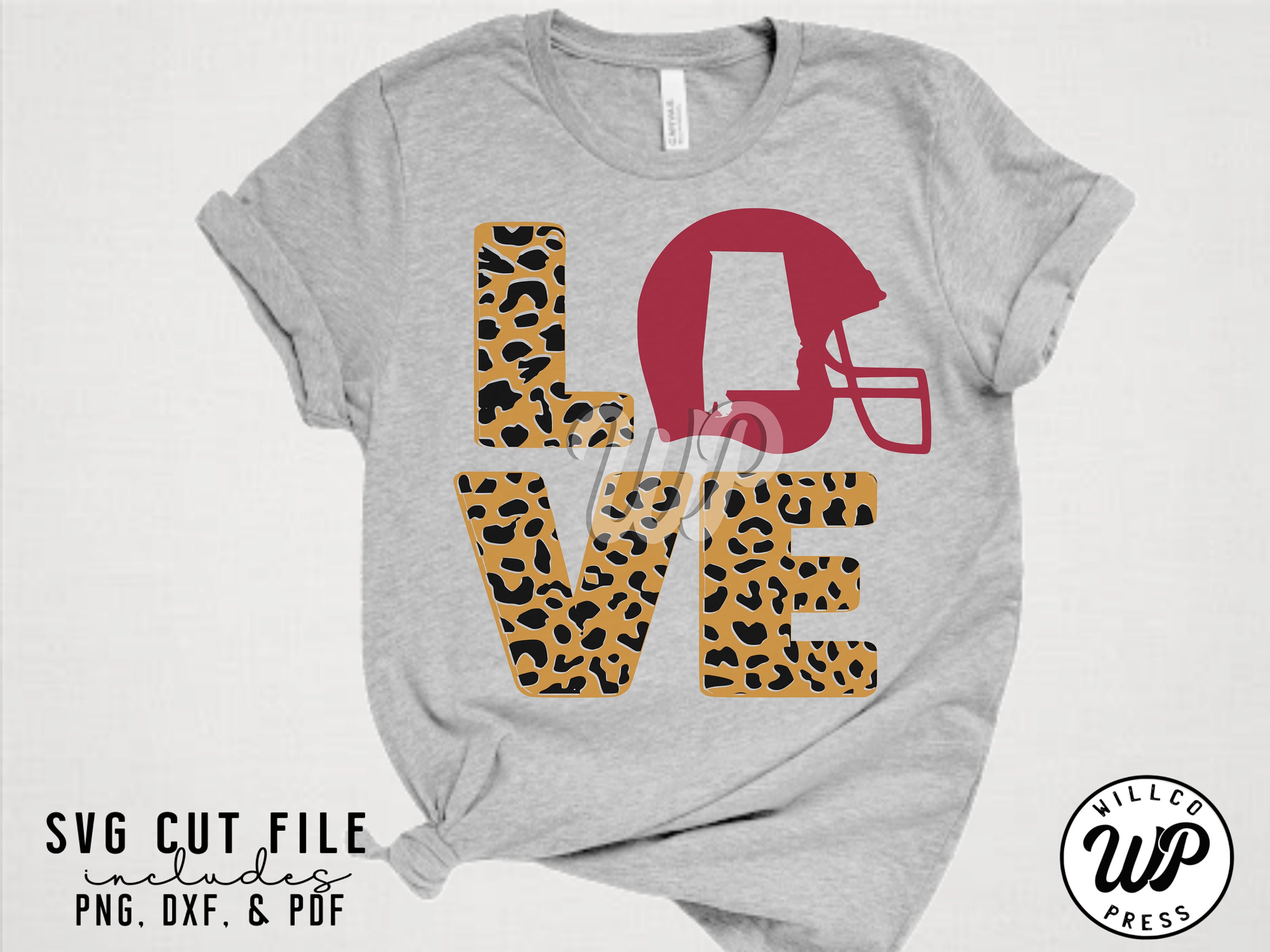 Alabama Football SVG DXF PNG Cheetah Print Cut File - Etsy