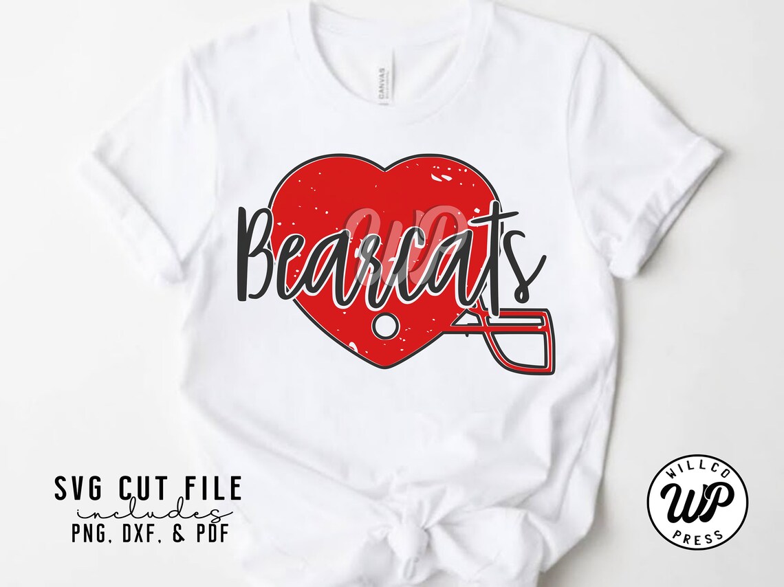 Bearcats Football Svg Heart Helmet Dxf Png Grunge - Etsy