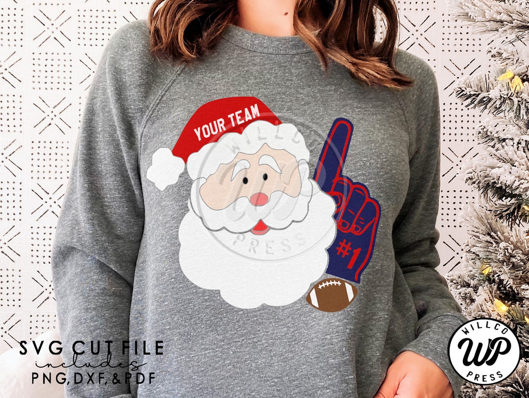 Football Santa Svg, Custom Mascot Svg, Christmas Svgs, Png, Dxf, Pdf ...