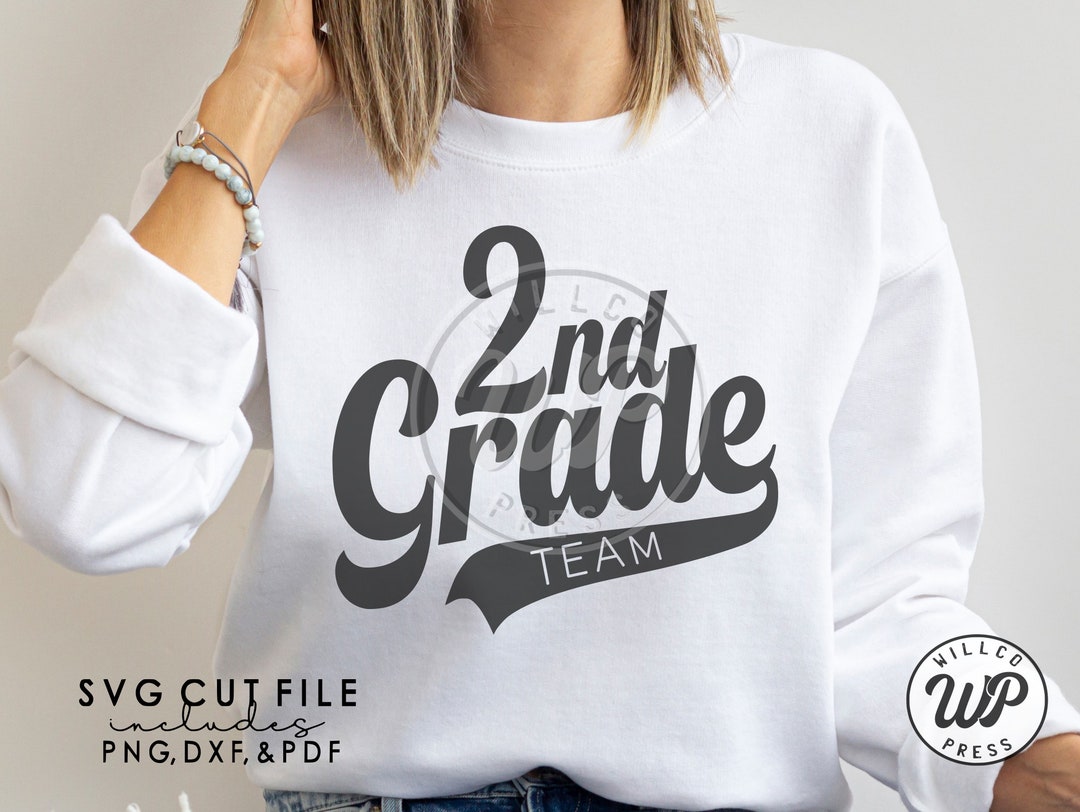 2nd Grade Team, Retro Teacher Svg, Second Grade, Png, Dxf, Svg Files ...