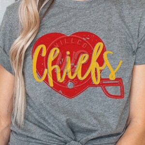 Chiefs Football, SVG Files for Cricut, Heart Helmet, Grunge Distressed ...