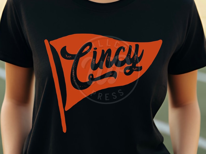 Cincy Pennant Flag, Vintage Baseball Svg, Cincinnati Retro Svg ...