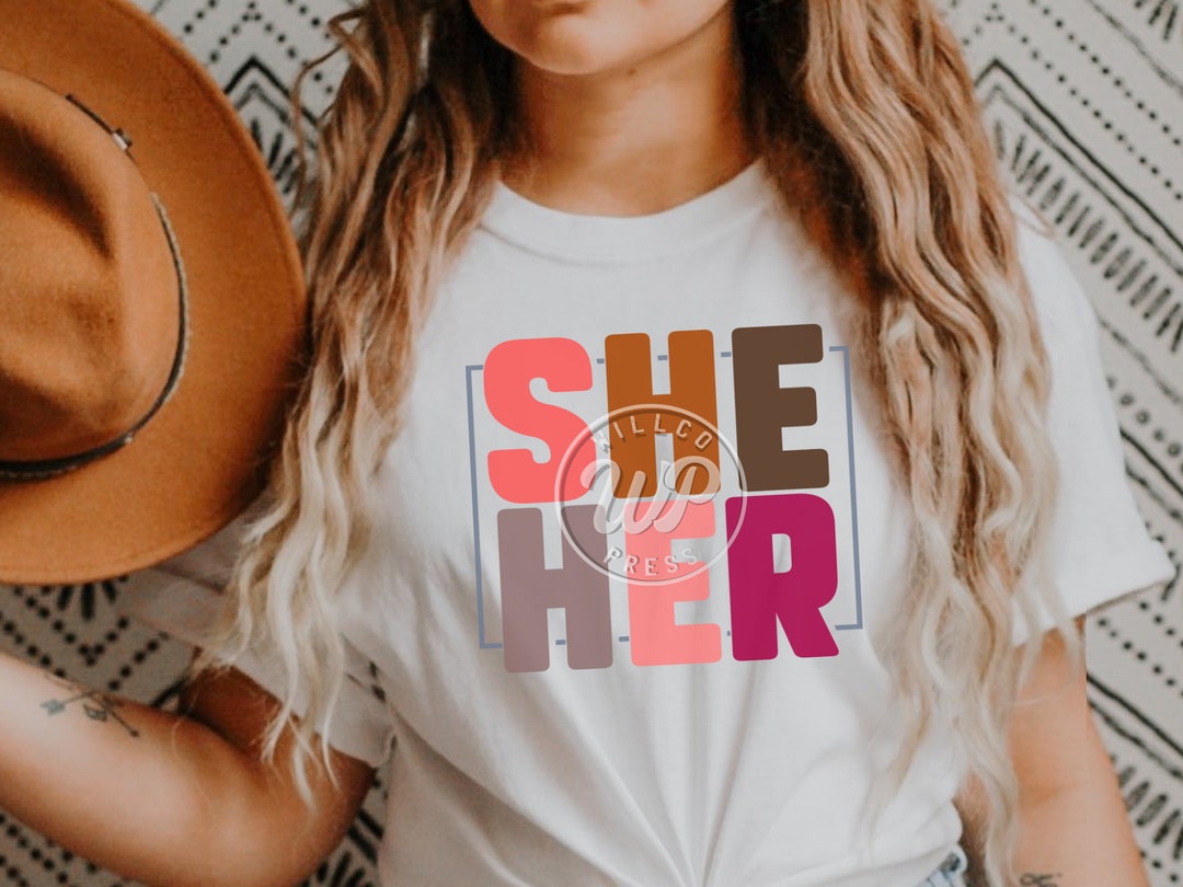 She/her Svg, Pronoun Svg, Retro Svg, Png, Dxf, Cricut Cut File, Instant ...