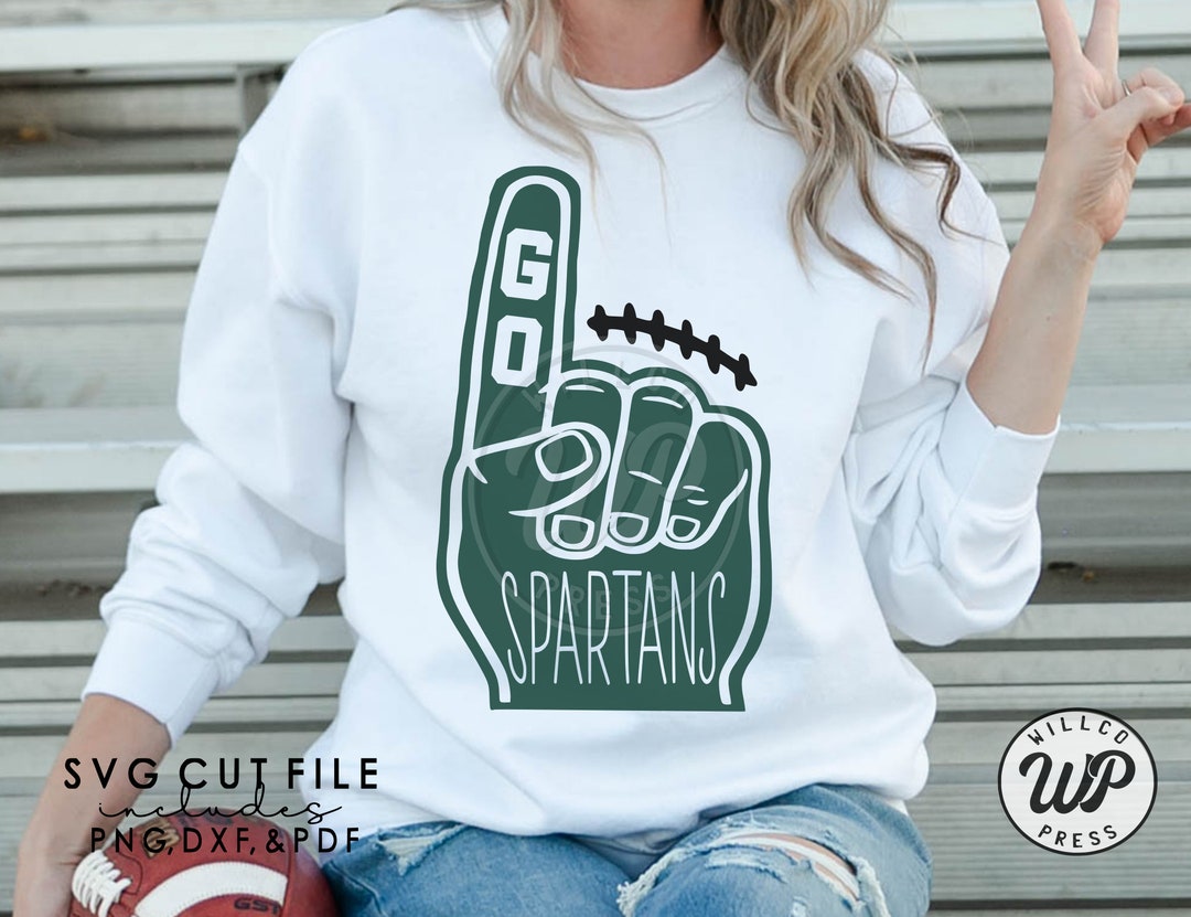Go Spartans Svg Spartans Football Fan Foam Finger Dxf Png - Etsy