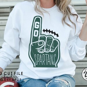 Go Spartans Svg, Spartans Football, Fan Foam Finger, Dxf, Png, Svg ...