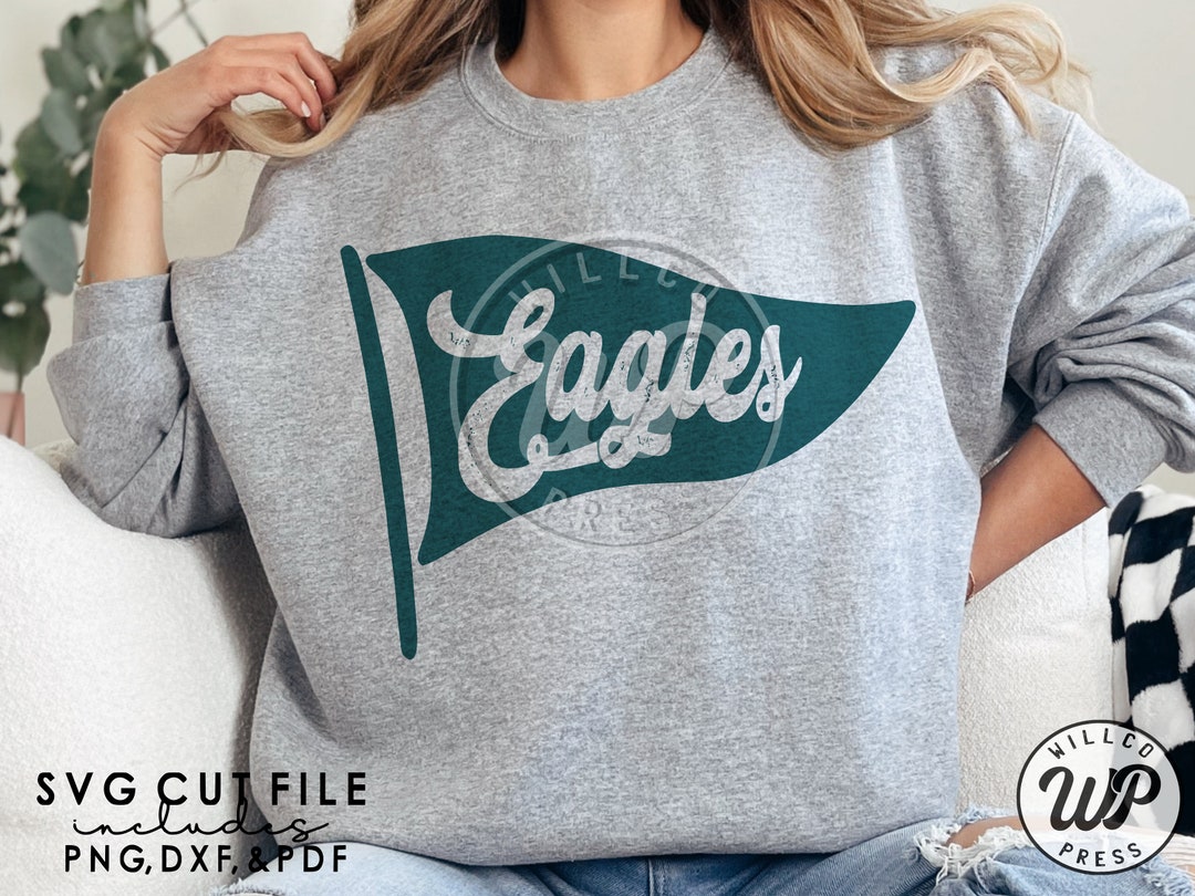 Eagles Pennant Svg, Team Flag Svg, Vintage Football Svg, Digital ...