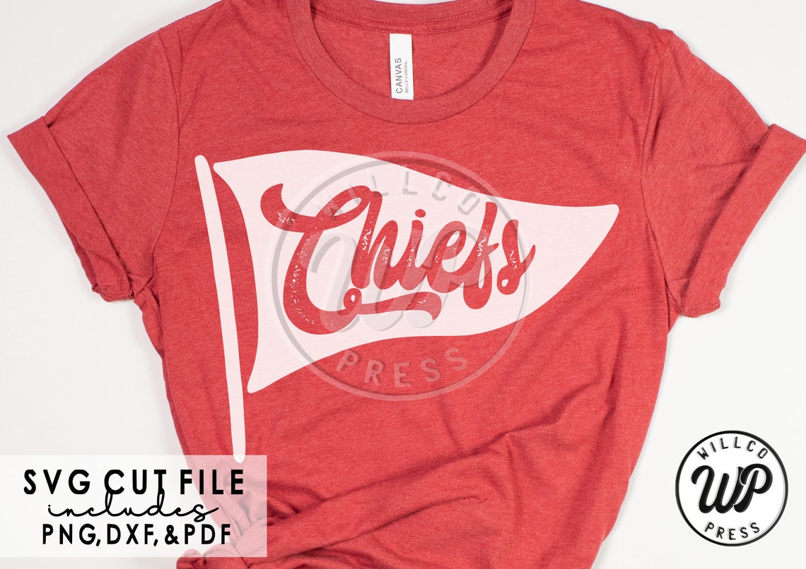 Chiefs Pennant Svg, Team Flag Svg, Vintage Football Svg, Digital ...