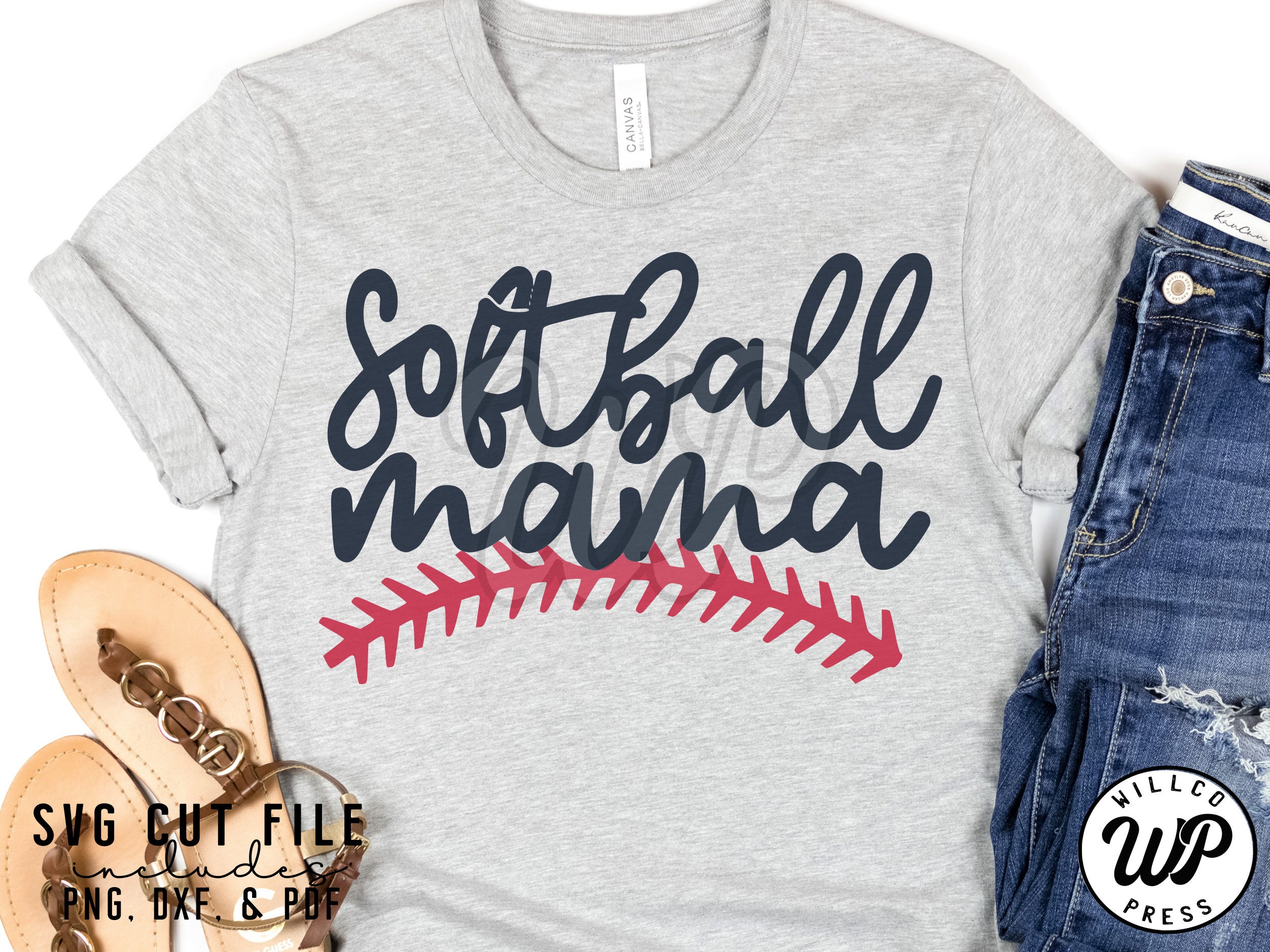 Softball Mama Svg Softball Mom Png Dxf Svg Files for | Etsy