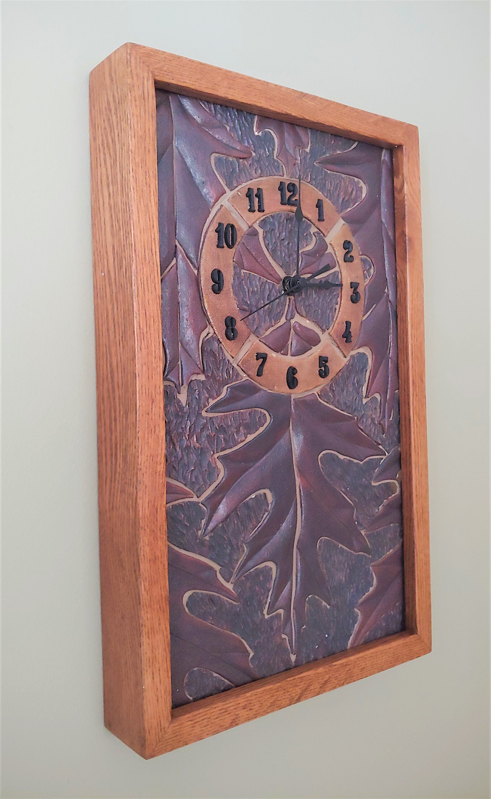 Mosaic Tile Clock Rustic Ceramic Clock Carved Tile Clock 39 tiles - Etsy.de