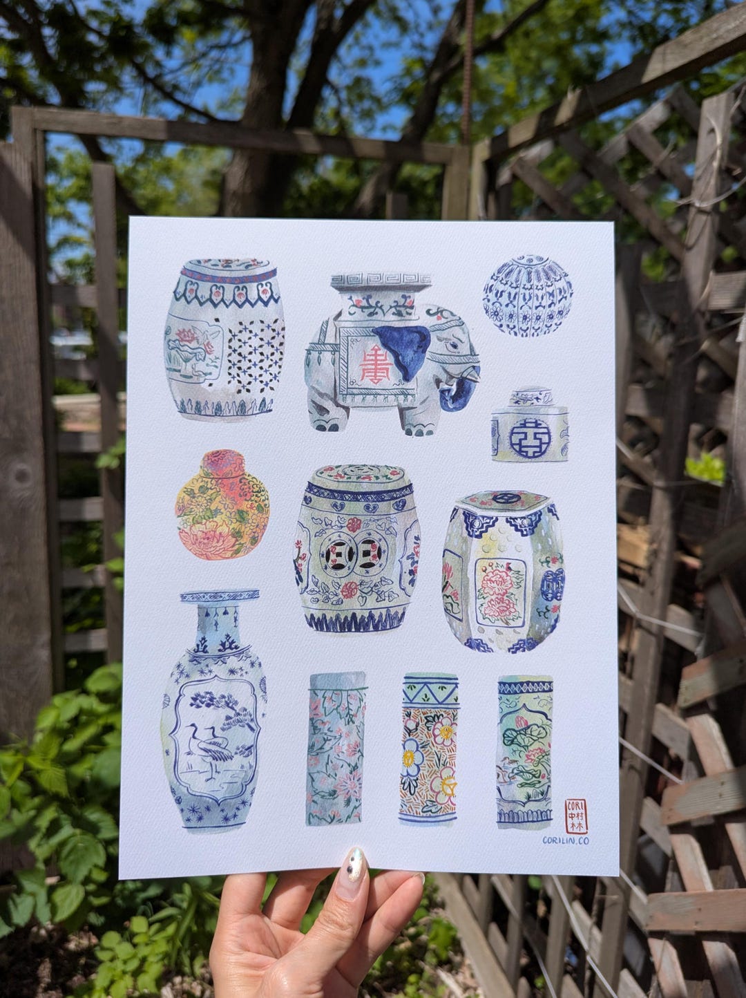 Chinese Porcelain Print - Etsy