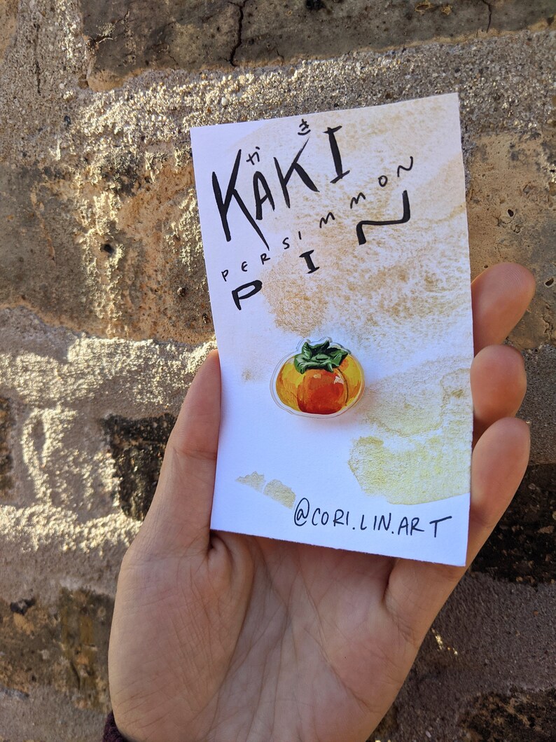 Kaki Pin Persimmon Pin Acrylic Pin - Etsy