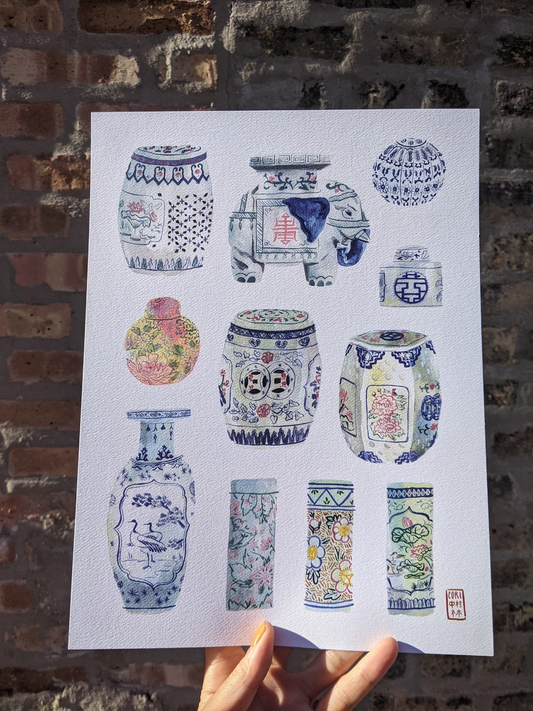 Chinese Porcelain Print | Asian Ceramics | Taiwanese Heirlooms - Etsy
