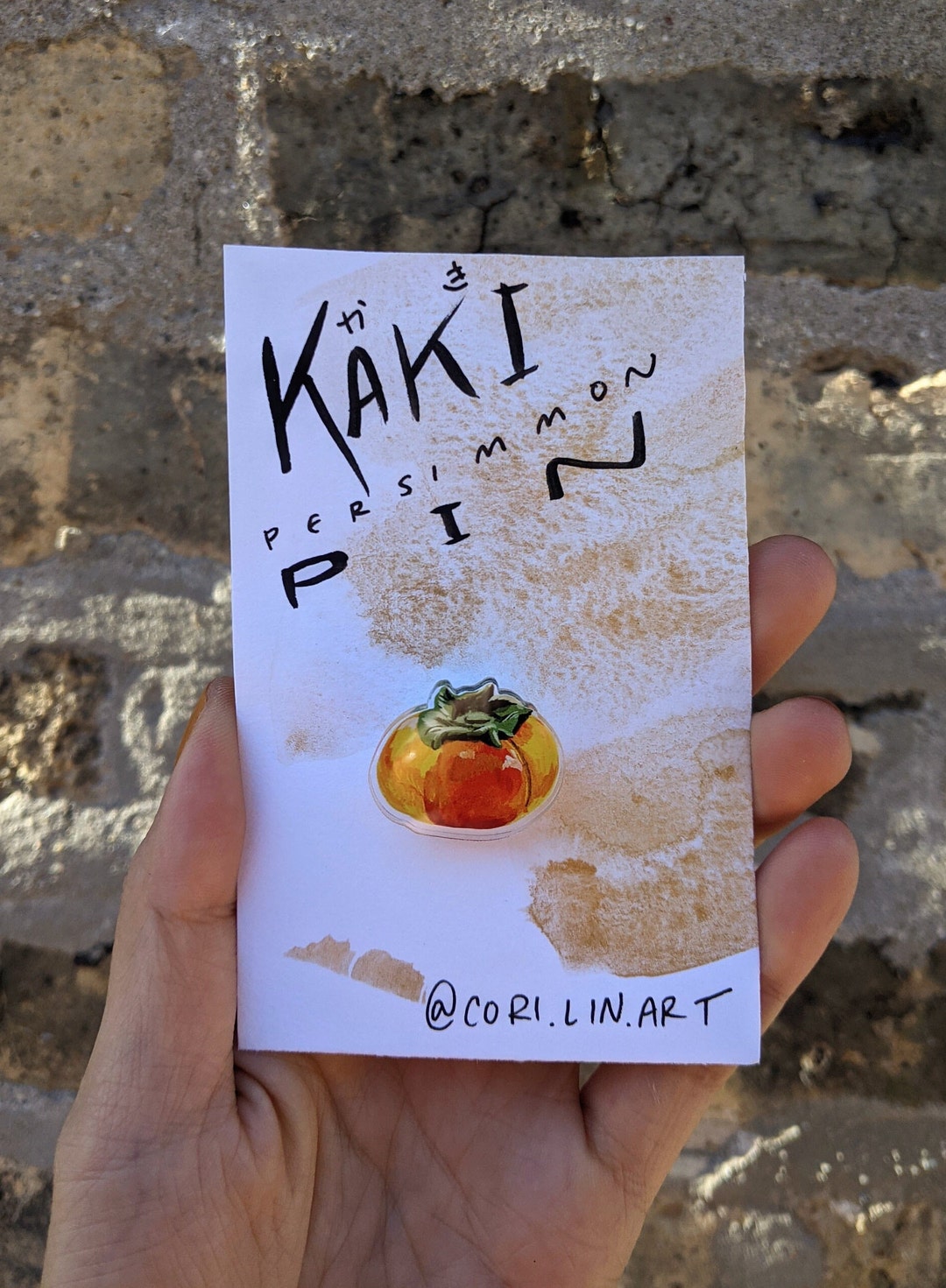 Kaki Pin | Persimmon Pin | Acrylic Pin - Etsy