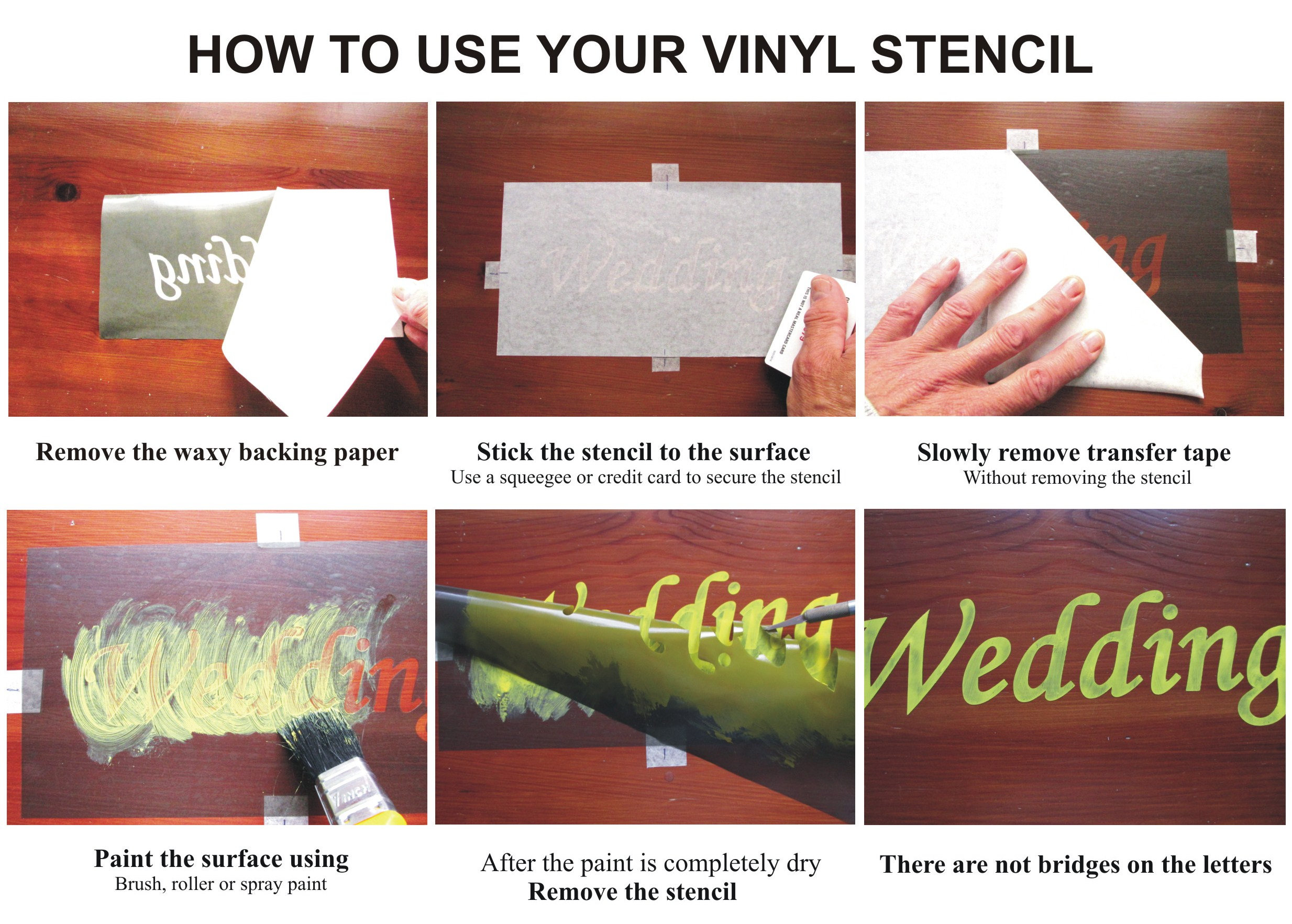 Custom Letter Stencil With Your Text, Vinyl Sticker Stencil Single Use ...